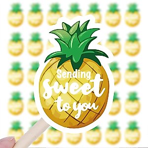 Wailozco 210 PC Cute Sending Sweet To You Business Stickers,Funny Small Business Envelopes Stickers for Business Packages/Handmade Goods/Bags ,Pineapple Theme Small Shop Business Stickers for Envelopes Seals