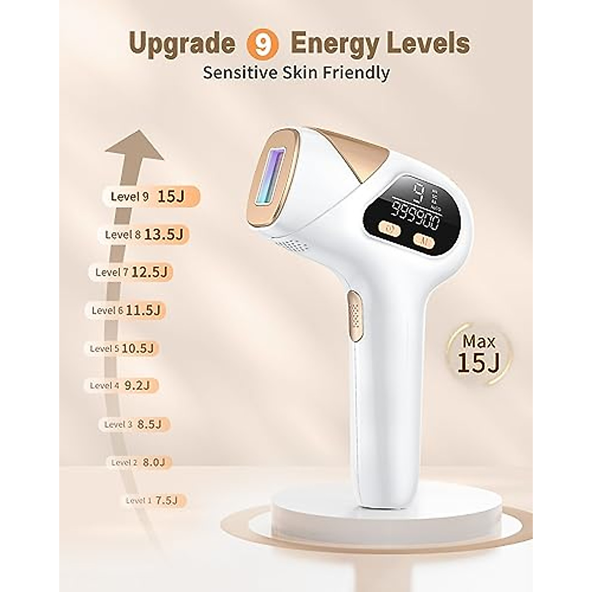 AMOTAOS Laser Hair Removal, IPL Hair Removal for Women and Men, 3-in-1 At-Home Permanent Hair Removal Device 9 Levels Upgraded 999900 Flashes Hair Remover for Face Armpits Arms Bikini Line Legs