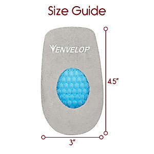 Vive Envelop Gel Heel Cups - Heel Cushion for Women, Men, Bone Spur, Plantar Fasciitis Support - Shoe Inserts Provide Foot Pain Relief