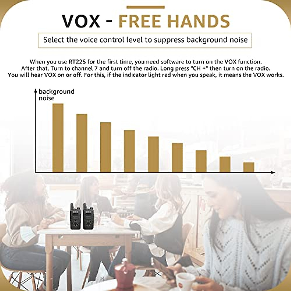 Retevis RT22S 2 Way Radios Rechargeable,Long Range Walkie Talkies with Earpiece and Mic Set,Channel Display,Signal Prompt,Handsfree Portable Two-Way Radio(6 Pack) with 6 Way Multi Gang Charger