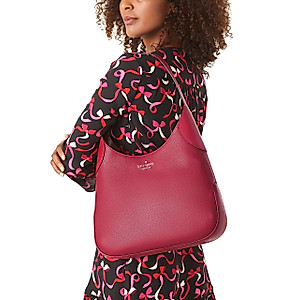 Kate Spade Aster Pebbled Leather Shoulder Bag Purse Handbag (CRANBERRY COCKTAIL) Medium