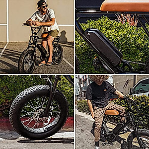 Fat Tire Electric Bike, 500W Brushless Motor, 48V/13Ah Removable Lithium-Ion Battery, Shimano 6-Speed E-Bike, 40 Miles Range, 4'' Wide Tires, Mini Swell Electric Bike for Adults