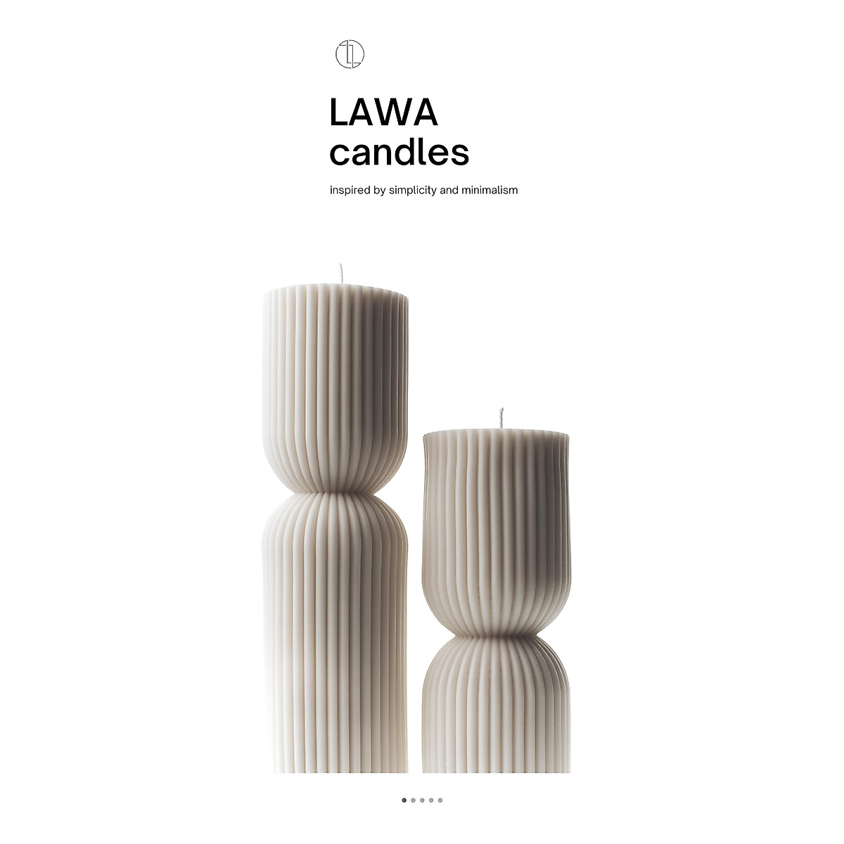 LAWA Hourglass Pillar Candle - Large Beautiful Handmade Pillar Scented Soy Wax Candle Elegant Bubble Aesthetic Candle Housewarming Gift Home Room Shelf Decor Idea White (Set of 2)