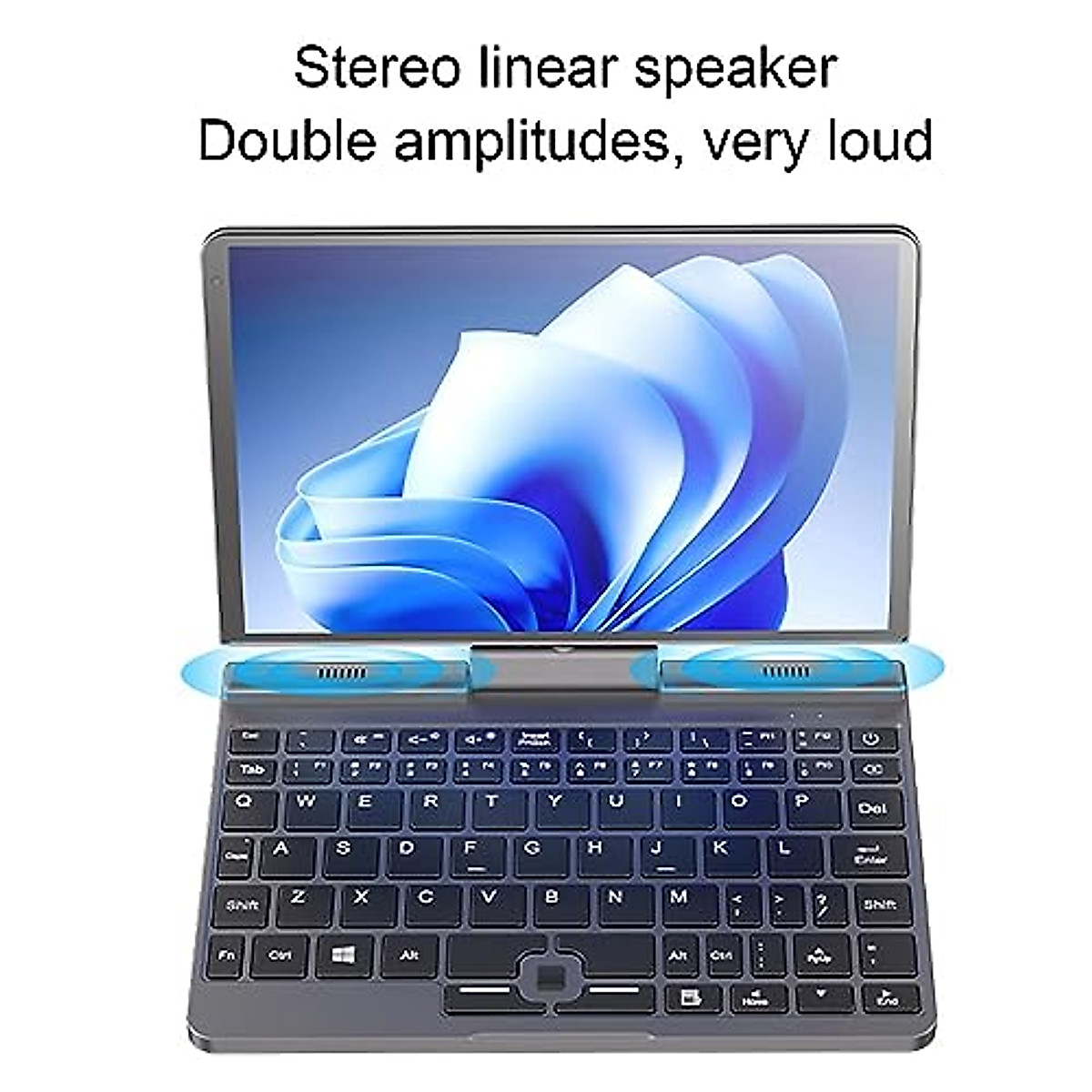 Jopwkuin Foldable Mini Laptop, 8 Inch Laptop PC Full Featured 180 Degree Flip LPDDR5 12GB RAM Touch Screen 100‑240V with Stylus for Drawing (12GB+128GB US Plug)