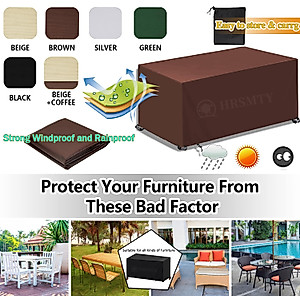 Patio Furniture Covers Heavy, Outdoor Furniture Set Cover Sectional Sofa Waterproof, Heavy Duty 420D Patio Garden Dining Table and Chair Couch Covers, Anti-UV, Weatherproof