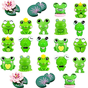 Jetec 22 Pieces Animal Figurines Cake Topper Cute Mini Animal Decorations Miniature Animals Model Ornaments Garden Moss Landscape DIY Craft for Home Party Supplies