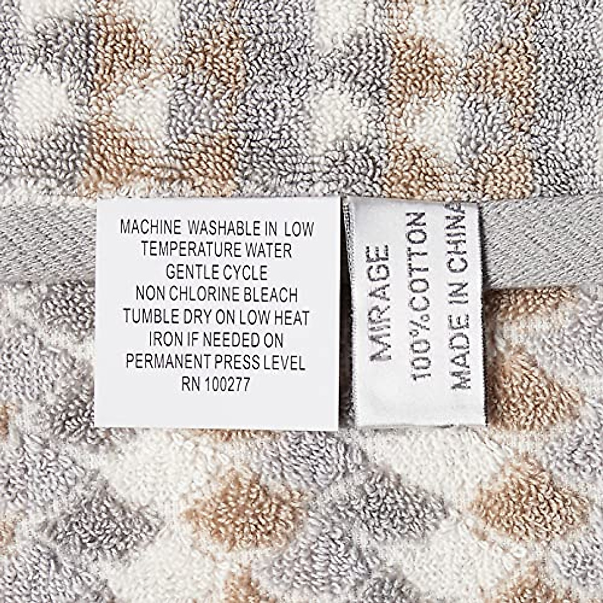 Violet Linen Mirage Pattern, 100% Terry Plush 600 GSM Cotton Super Soft Highly Absorbent Jacquard Fashion Towel, Premium Hotel & Spa Quality, 20 Inch X 30 Inch, Taupe-Set of 2 Hand Towels, 20" X 30"