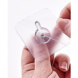 KK5 Adhesive Hanging Nails Wall Hook Hanger - 14mm 20/Pack Non-Trace No-Drilling Transparent Adhesive Ceiling Hooks | Heavy Duty Seamless Nail Free Screws for Kitchen Bathroom Storage Room