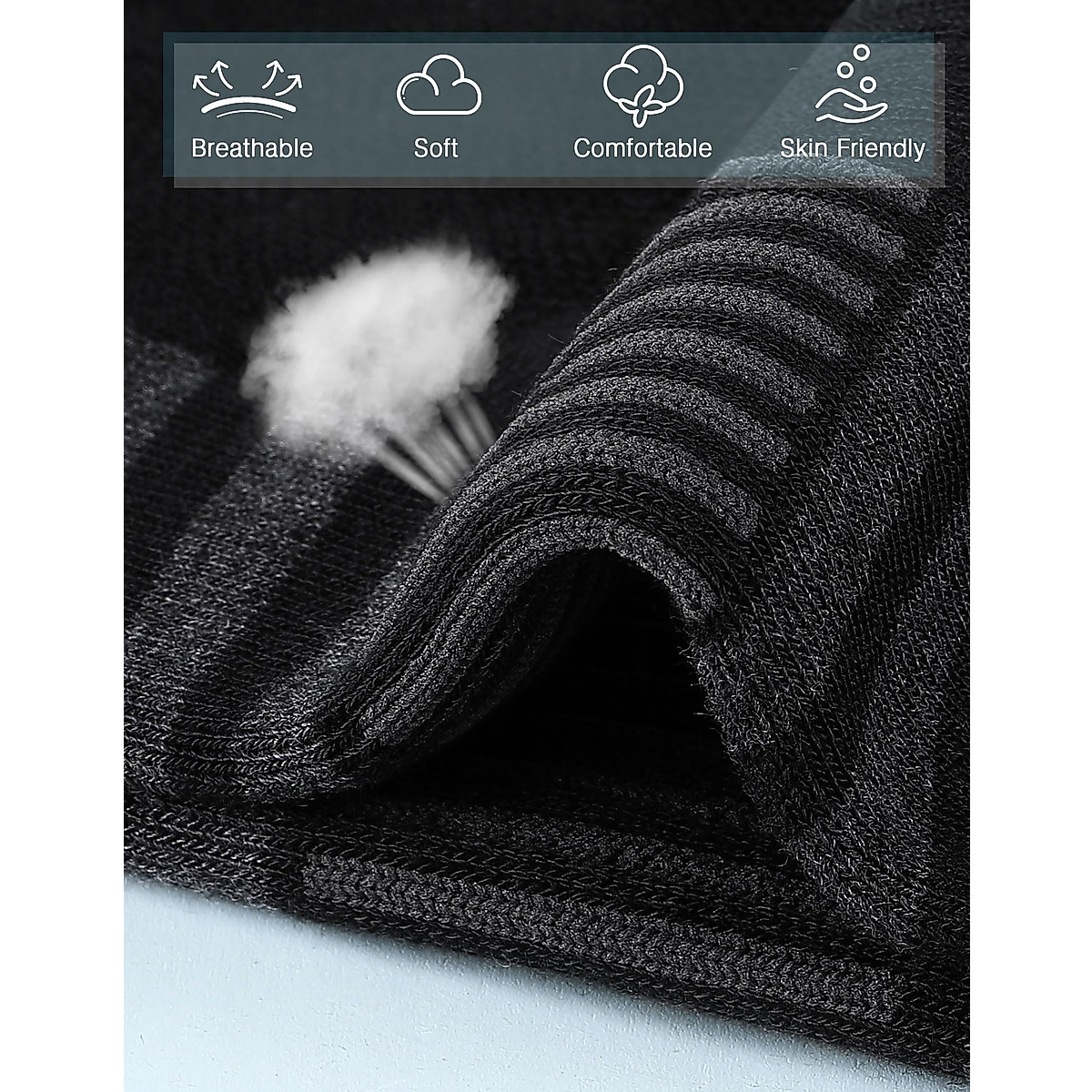 Airacker Athletic Socks Sport Running Calf Socks Performance Cushioned Breathable Crew Socks for Men Women(6 Pairs)