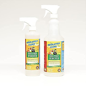 Absolutely Clean Amazing Bird Poop Cleaner Spray - Just Spray/Wipe - Safely & Easily Removes Bird Messes - Use Indoor/Outdoor - Made in The USA