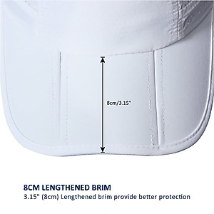 GADIEMKENSD Men Outdoor Hat Reflective Folding Running Sport Hats Summer Cool UPF 50 Sun Unstructured Baseball Caps for Men Women Breathable Light Quick Dry Travel Golf Hat White
