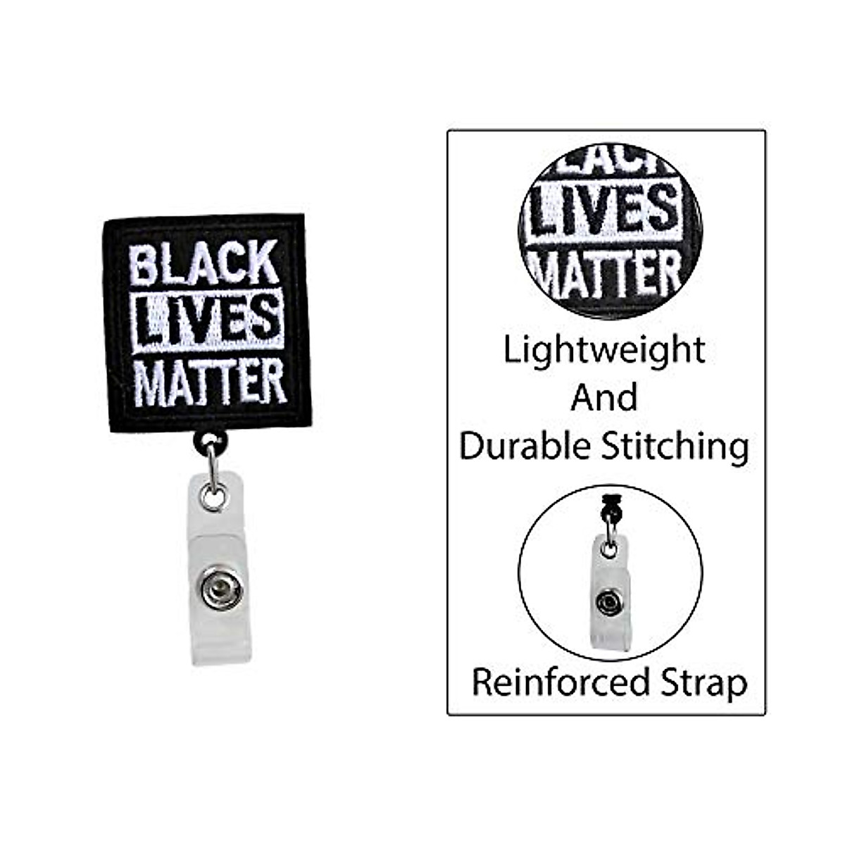 Black Lives Matter ID Badge Reel - BLM Retractable Holder for Nurses Doctors Hospitals and Office Staff | Support The Cause!