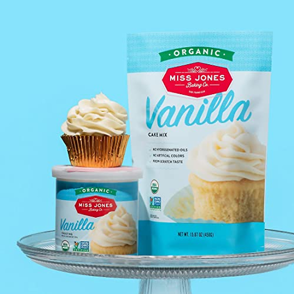 Miss Jones Baking Organic Buttercream Frosting, Perfect for Icing and Decorating, Vegan-Friendly: Vanilla (Pack of 1)