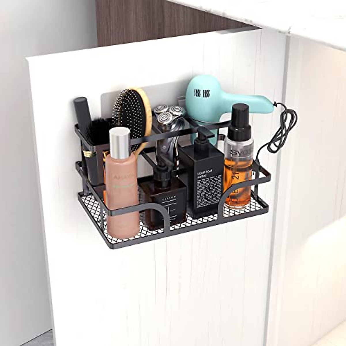 Hair Dryer Organizer, Wall Mount Hair Dryer Holder, Blow Dryer Holder Styling Tool Organizer Storage- for Hair Dryer, Hair Straightener, Curling Wand