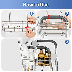 YUOROS Shower Caddy Hanging, 304 Stainless Steel Shower Organizer Rack for Shower Chair Bench for Elderly Seniors Disabled Handicap