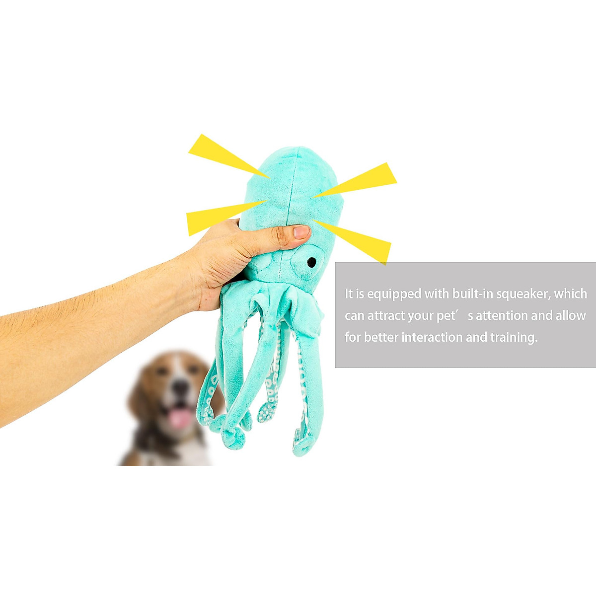 PunkyKom Dog Toy Squeak Toy for Aggressive chewers Large Breeds,Cute Octopus with Squeaker,for Dog Playing Chewing Boredom and stimulating,Mentally stimulating Toys for Dogs Training