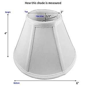 American Pride Soft Shantung Round Tailored Lampshade, 3 x 6 x 4-Inch, Off-White