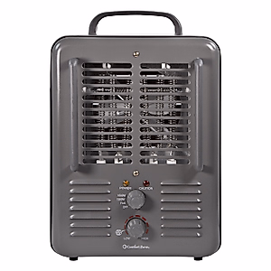 Comfort Zone Electric Portable Milkhouse Style Utility Space Heater with Adjustable Thermostat, Overheat Protection, and Safety Tip-Over Switch, Ideal for Garage or Greenhouse, 1,500W, CZ798