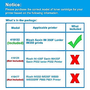 LCL Compatible Toner Cartridge Replacement for Ricoh 418132 IM350 IM350F Savin IM350F High Yield Savin IM 350F Lanier IM350 Prints (1-Pack Black)