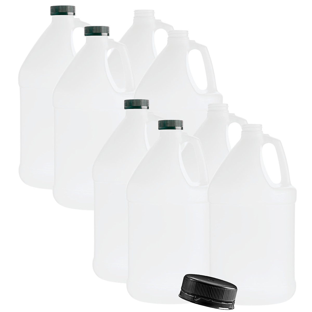 1-Gallon Empty Plastic Jugs (8 PACK) Reusable, Food-Safe, BPA Free | Heavy-Duty HDPE | With Black Tamper Evident Screw Caps