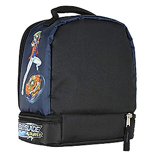 Beyblade Burst Fafnir Spinner Top Fumiya Kindo Dual Compartment Insulated Lunch Box Bag Tote