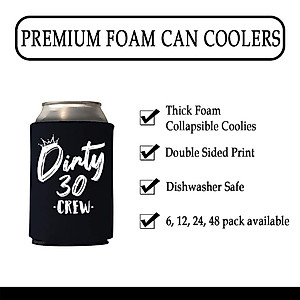 Veracco It Is My Dirty 30 Years - Thirth Birthday Gift - For Dirty Thirty Crew Party Favors Decorations Can Coolie Holder (Black/White, 12)