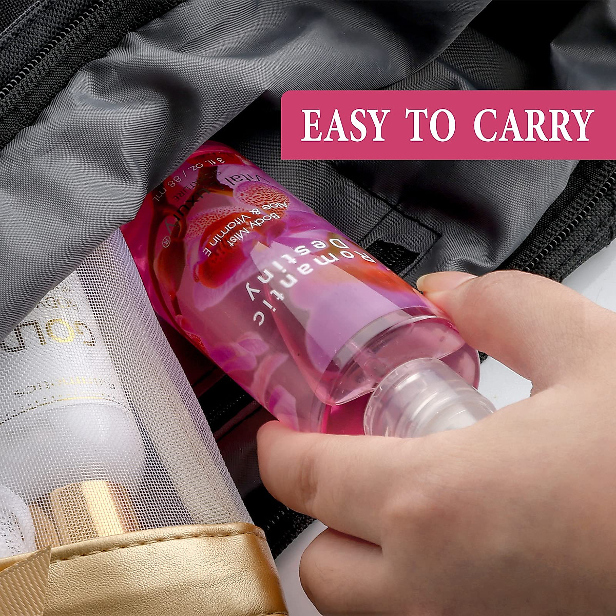 Vital Luxury Body Mist Set, Travel Size Spray Bottle, Long Lasting Perfume Gift Sets, Fragrance Mist for Men & Women, Romantic Destiny, Pack Of 2, 3 Fl Oz Each