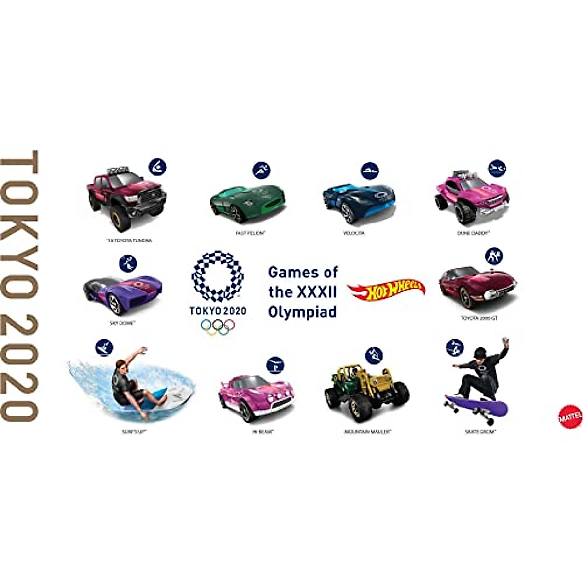 Hot Wheels Tokyo 2020 Olympics 10 Castings In 1 Pack Features 1:64 Scale Cars With Popular Sports Themes Treasure Hunt Car Collectible Ages 3 And Older