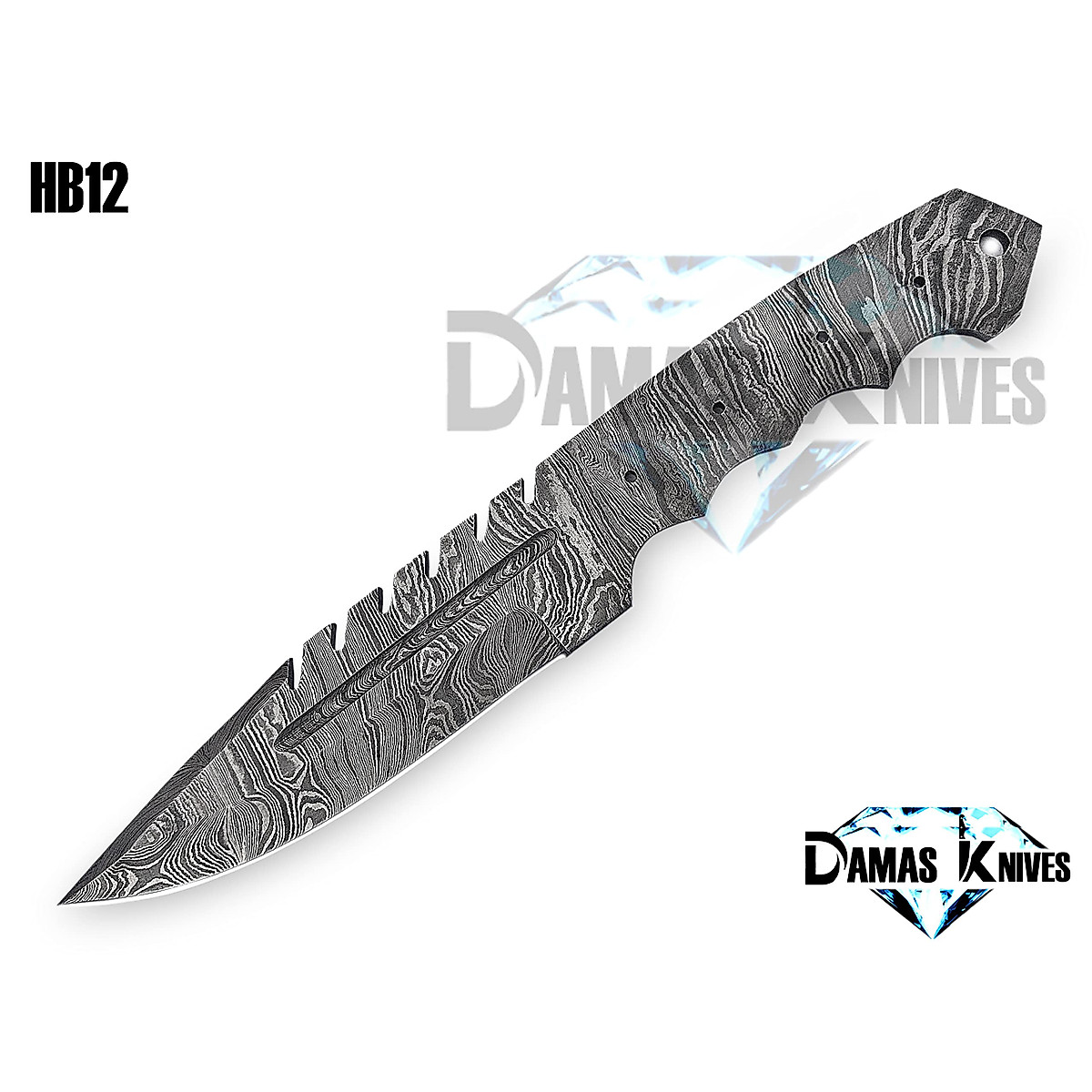 Custom Handmade Damascus Steel Blank Blade for Knife Making HB 12