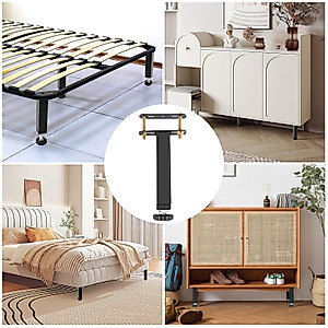 HEYLEAYAR Adjustable Height Bed Frame Support Legs,7.3"-10" Heavy Duty Center Slats Support Leg,Adjustable Height Support Leg for Bed Frame Replacement Parts (2 Pack)