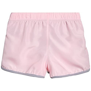 Body Glove Girls Shorts 4 Pack Athletic Performance Dry Fit Dolphin Gym Shorts, Scrunchie (7-12), Size 12, GreyPurple HeartBlackPink