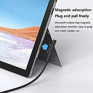 USECL Surface Connect to 65W USB-C Charging Cable Compatible with Microsoft Surface Go. Pro 7/6/ 5/4/ 3, Surface Book1/2,Surface Laptop1/2, Male USB-C Connector Black Cord 1.8Mtr(5.9FT). (Male)