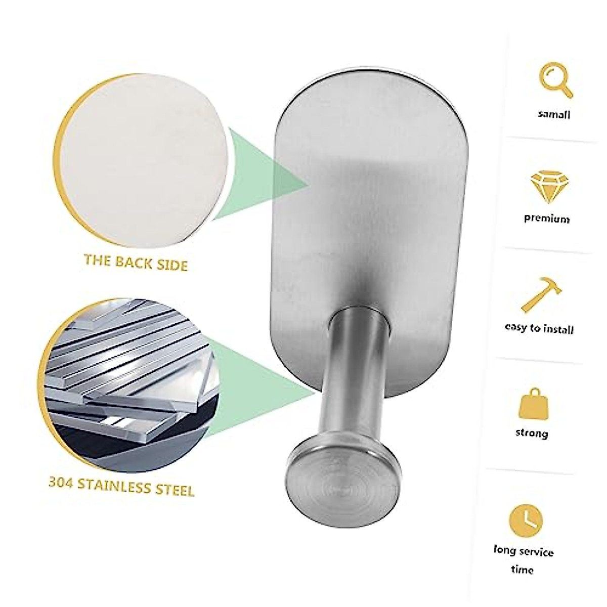 Cabinet Door Towel Holder 4 Sets s Towel Hooks Hanging Rod Hanging Ring Hook up X1 Silver 304 Stainless Steel Towel Ring Stainless Steel Stainless Steel Hook