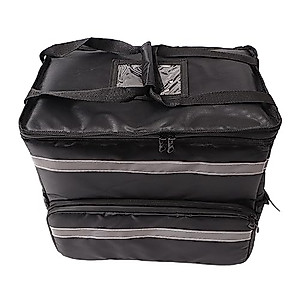 Qiilu Insulated Backpack for Making Food Delivery on Motorbike Food Delivery Backpack Pizza Delivery Backpack, Take Out Food Delivery Thermal Backpack with Expandable Layer, 50L
