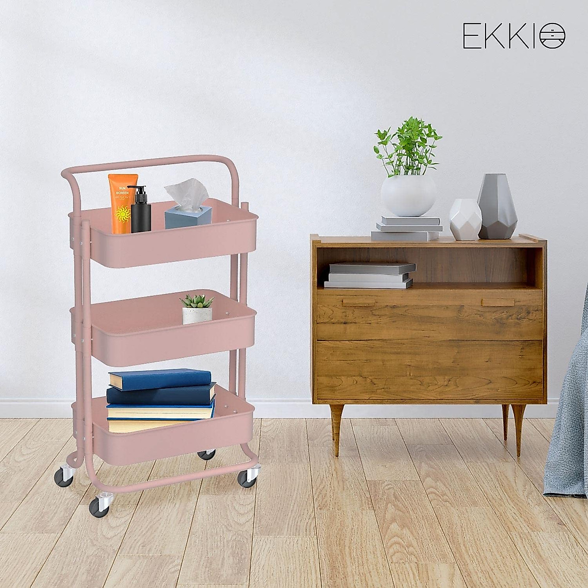 Cart, Utility Cart, 3 Tier Rolling Cart, Storage Cart, Utility Carts with Wheels, Book Cart, Craft Cart, Lash Cart, Nail Cart, Rolling Storage Cart, Pink Rolling Cart Organizer, Art Cart, Diaper Cart