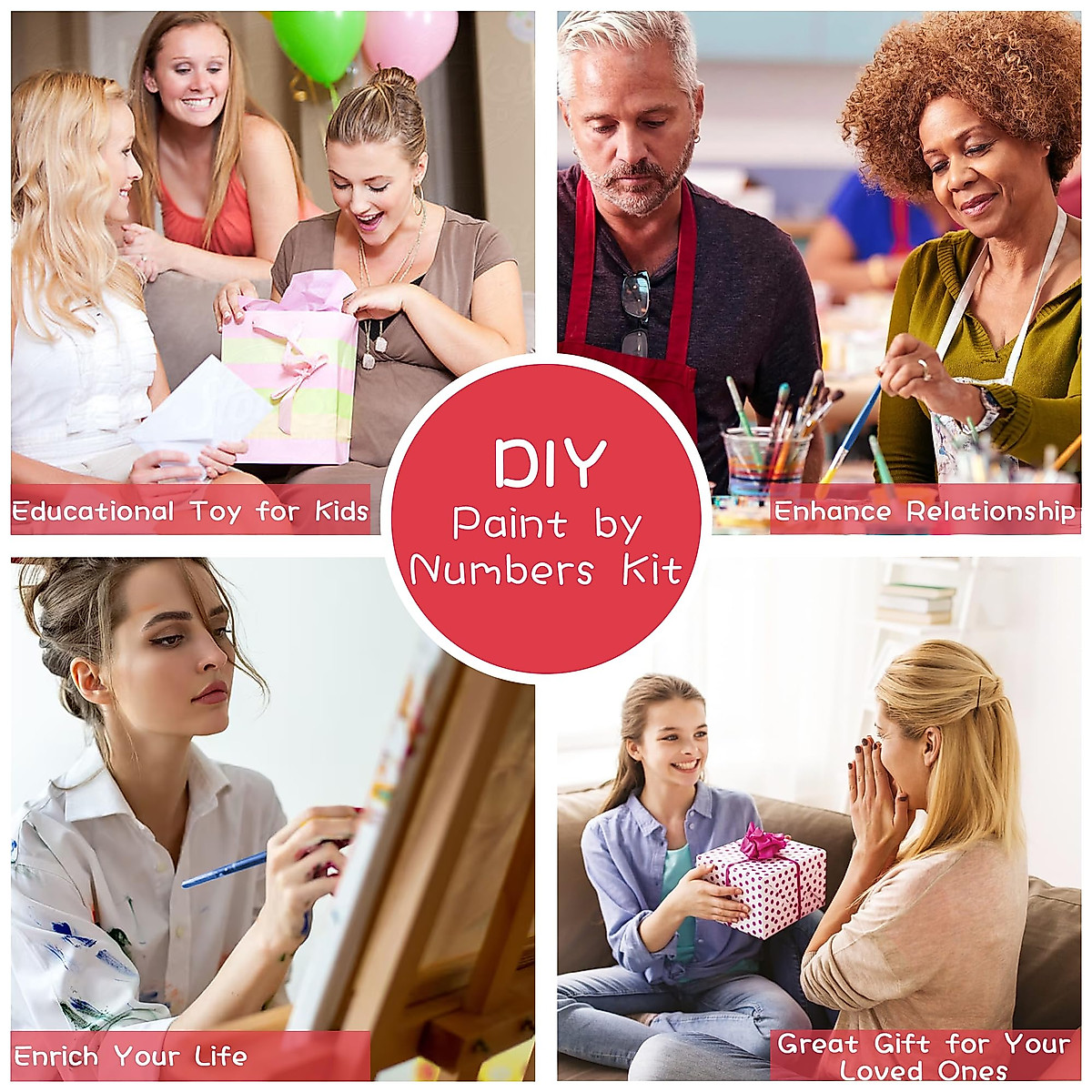 SKRYUIE Paint by Numbers Landscape for Adults, Acrylic Oil Painting by Numbers Kits for Beginner with Paintbrushes Brushes Paintwork Art Canvas for Home Decor 16x20 inch / 40x50 cm B1524