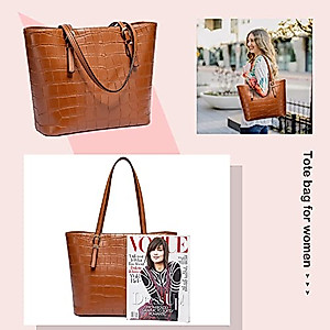 Montana West Handbags Crocodile Pattern Purses for Women Tote Bag Top-Handle Pu Leather Shoulder Bags B2B-MWC-027BR