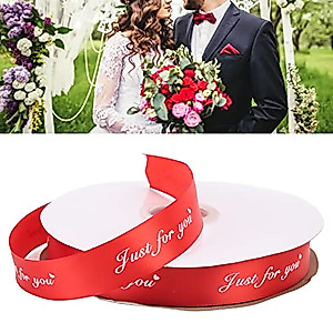 Hztyyier 100 Yards Red Satin Ribbon, 1.02 in Wide just for You Fabric Ribbon for Gift Wrapping, Floral Arrangements, Hair Bows, Sewing, Wedding Party Decoration