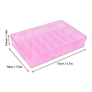 Nail Art Storage Box, 24 Grid Pink Empty Nail Boxes Nail Tips Nail Art Storage Box Plastic Rhinestones Bead Decoration Organizer Case DIY Handmade Gifts Nail Art Supplies Nail Art Container For Beads
