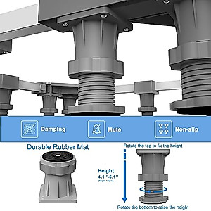 Kiss Core Laundry Pedestal 29" Universal Fit Washer Pedestal, Adjustable Washer and Dryer Stand with 16 Strong Feet, Multi-Functional Washing Machine Base Stand for Washer and Dryer