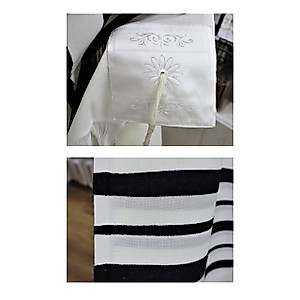 Ateret Judaica 100% Wool Kosher Mehudar Badats Tallit Prayer Shawl from Israel, Very Elegant Lookin Tallit (Size 70-60 X 80 Inch, with Black Stripes)