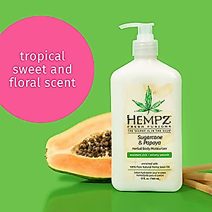 Hempz Herbal Body Moisturizer, Sugarcane & Papaya, 17 Ounce