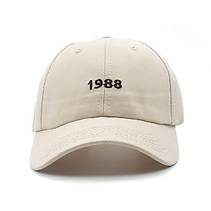 SUNS 1988 Retro Baseball Cap Adjustable Baseball Cap Cotton Denim Dad Hat-White_M (56-58Cm)