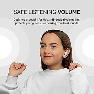 Belkin Soundform Nano - Bluetooth Earbuds for Kids with Built-in Microphone, 24H Battery Life, 85dB Safe Volume Limit - Kids Bluetooth Earbuds for iPhone, iPad, Galaxy & More - White