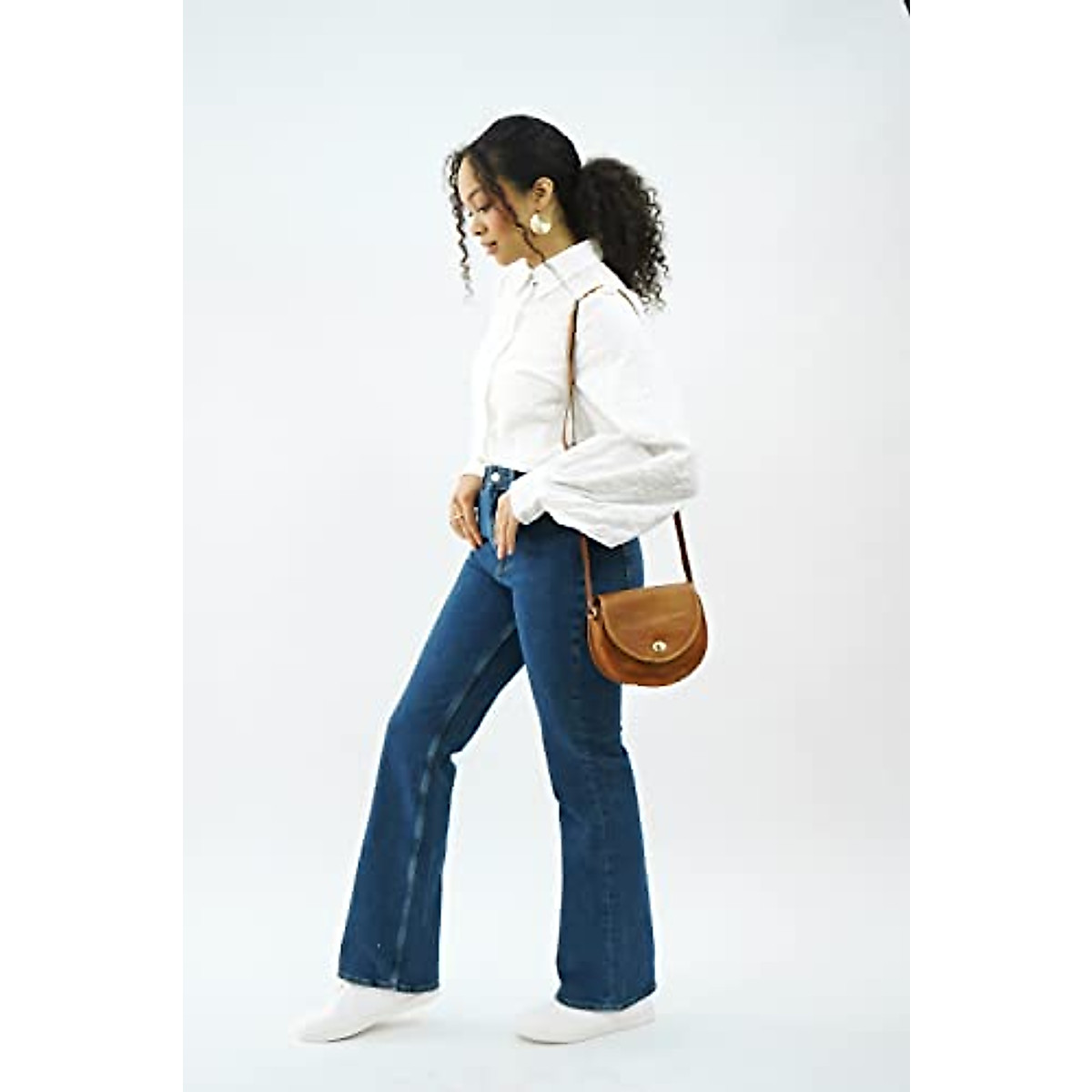 BERLINER BAGS Vintage Shoulder Bag Pavia, Small Leather Shoulder Bag, Handbag for Women - Brown