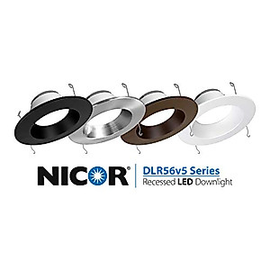 NICOR Lighting DLR565121203KWH LED Downlights, 1 Count (Pack of 1), White