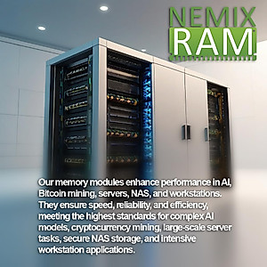 NEMIX RAM 128GB (2X64GB) DDR4 2666MHZ PC4-21300 2Rx4 1.2V CL19 288-PIN ECC RDIMM Registered Server Memory KIT