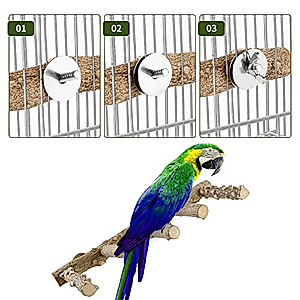 CheeFun Bird Perch: Nature Wood Parrot Stand for Small Animal - Pet Bird Cage Ladder Chew Toys