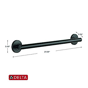 Delta Faucet 41824-BL Contemporary Decorative ADA Grab Bar, 24", Matte Black