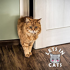 Cat Door Latch Holder,【8 Adjustable Sizes】 Stronger Flex Cat Door Stopper, Keep Door Open 1.5" to 8", Let's Cats in and Keeps Dogs Out of Litter & Food, No Tool Required & No Wall Damage